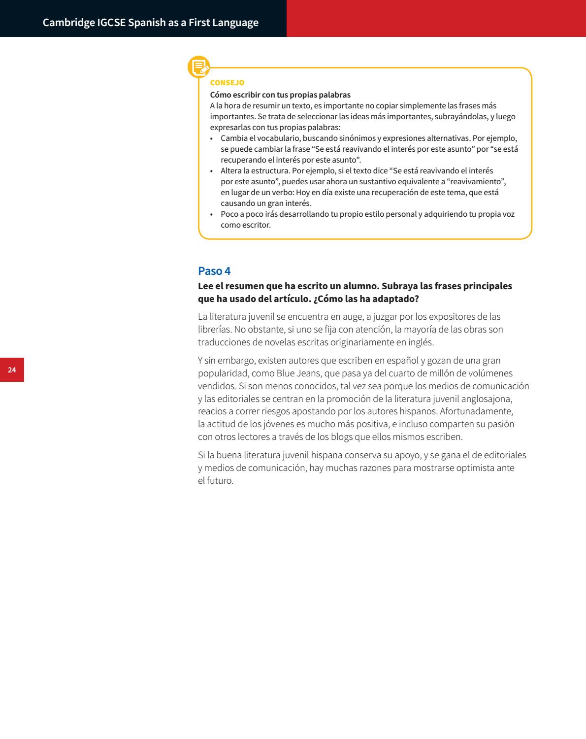 Preview Cambridge IGCSE Spanish as a First Language Coursebook by ...