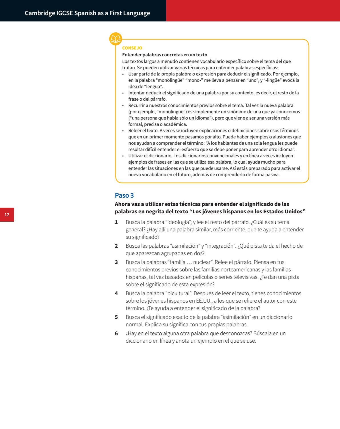 Preview Cambridge IGCSE Spanish as a First Language Coursebook by ...