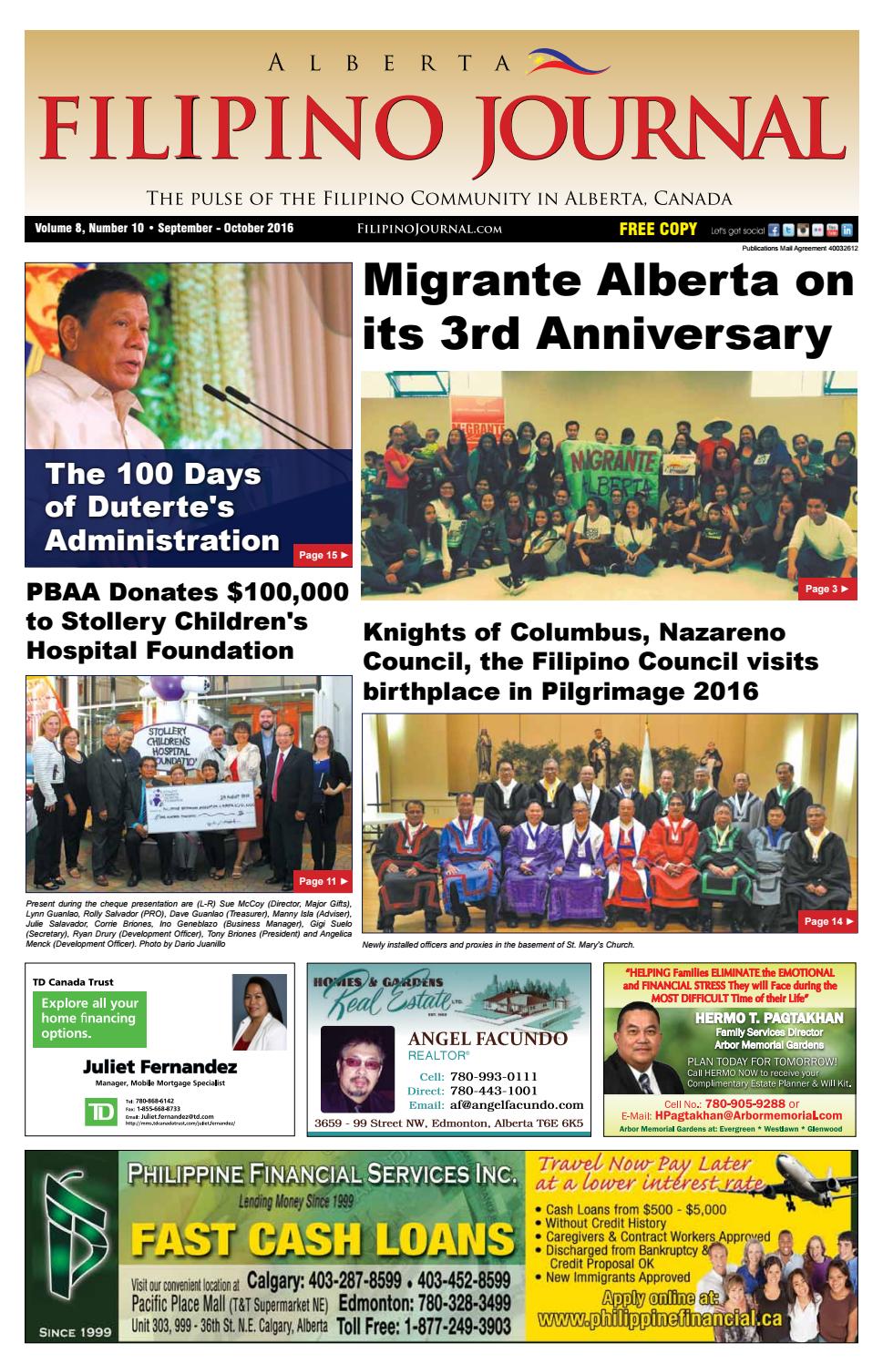 Filipino Journal Alberta Edition September - October 2016 by Filipino ...