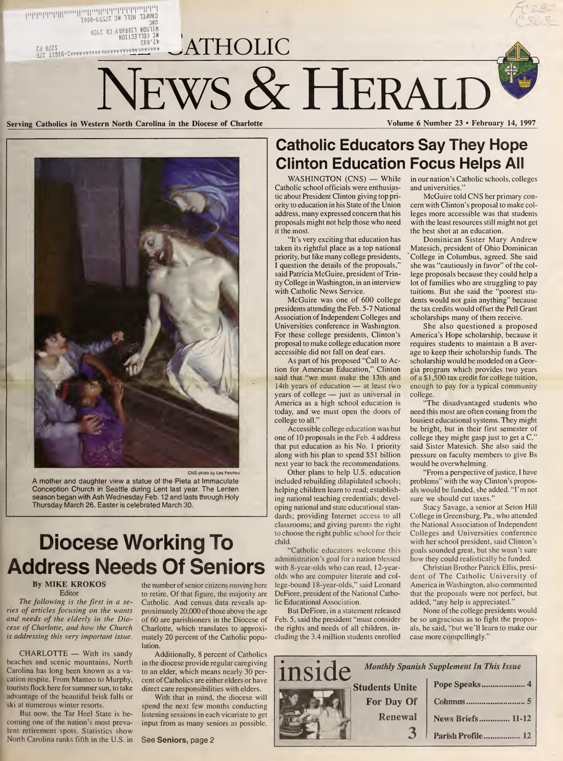 Feb 14, 1997 by Catholic News Herald - Issuu