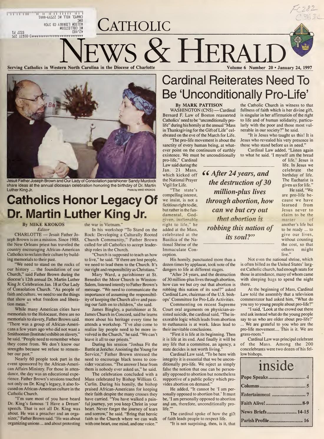 Jan 24, 1997 by Catholic News Herald - Issuu