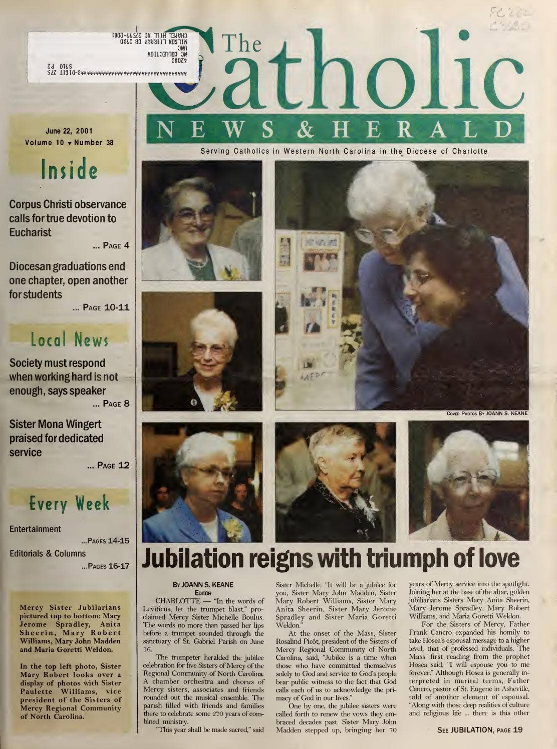 June 22, 2001 by Catholic News Herald - Issuu