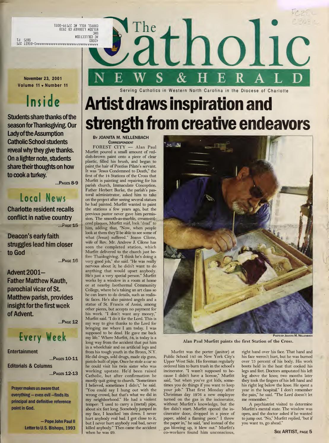 Nov 23, 2001 by Catholic News Herald - Issuu