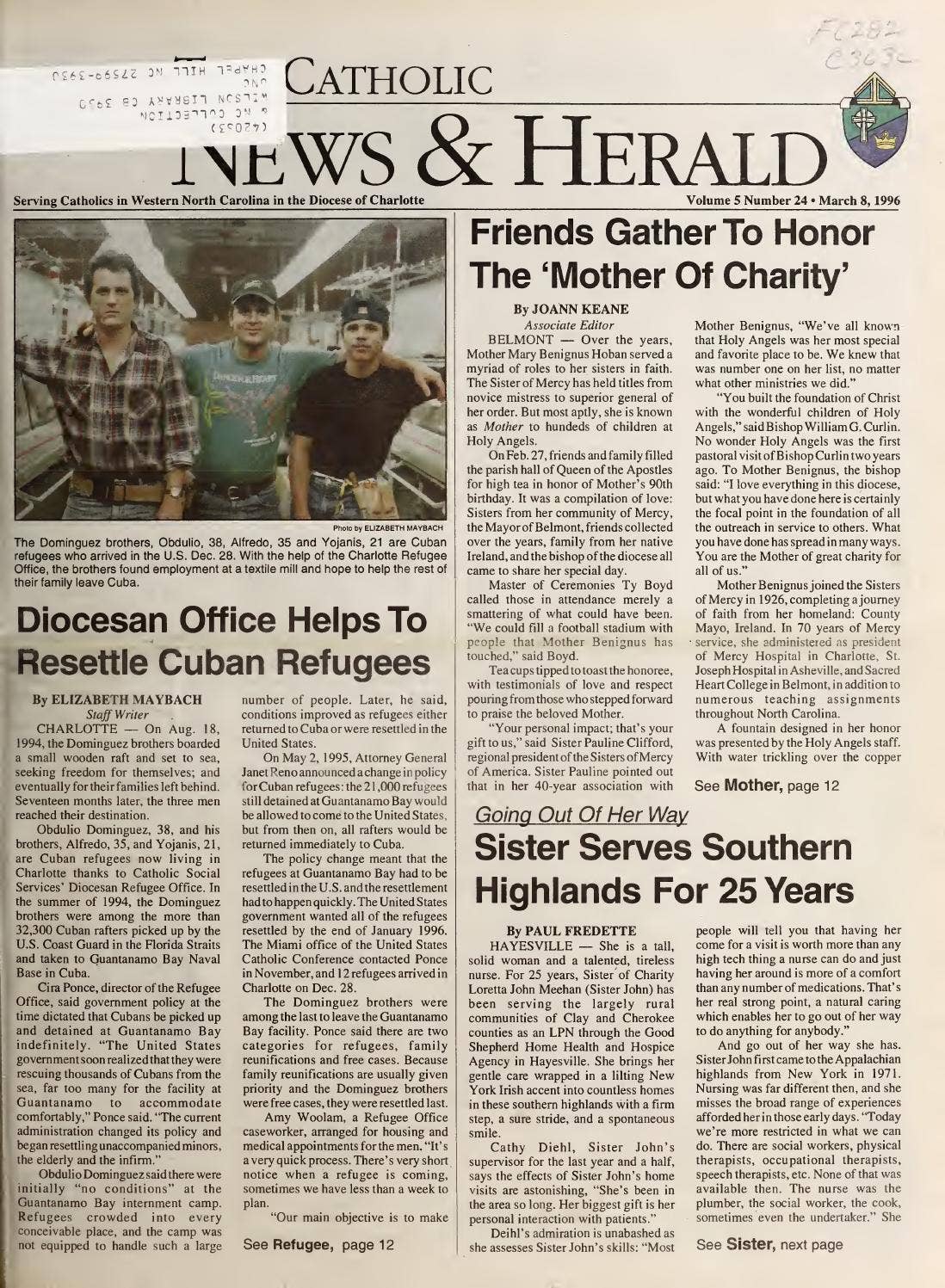 March 8, 1996 by Catholic News Herald - Issuu