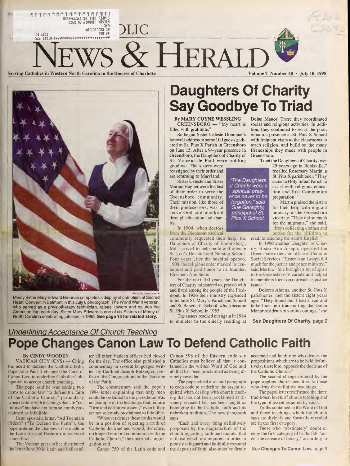July 10, 1998 by Catholic News Herald - Issuu