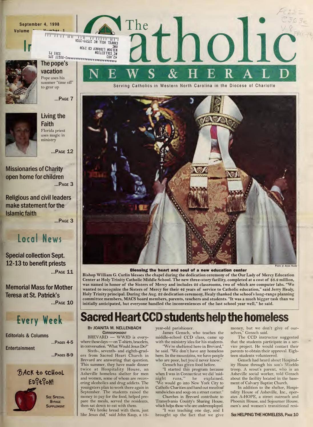Sept 4, 1998 by Catholic News Herald - Issuu