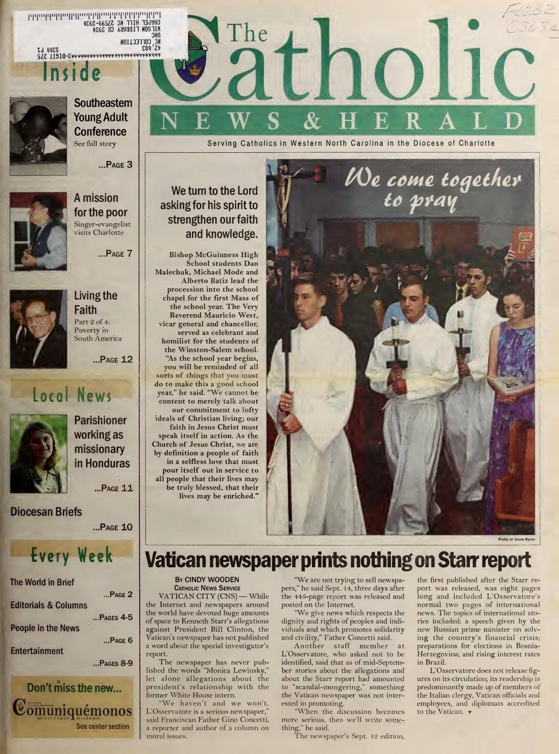 Sept 18, 1998 by Catholic News Herald - Issuu