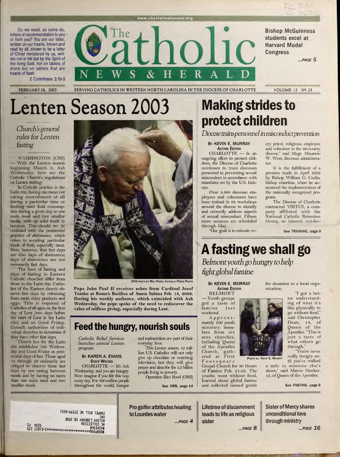 Feb 28, 2003 by Catholic News Herald - Issuu