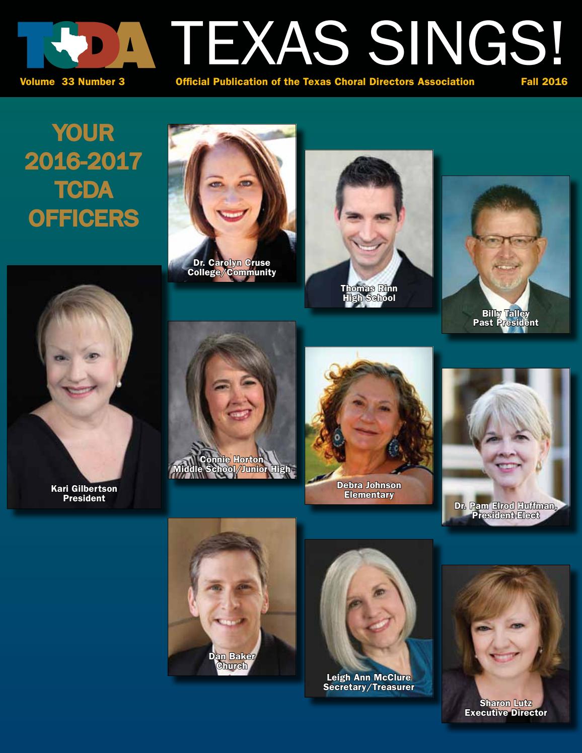 Texas Sings! Fall 2016 by Texas Choral Directors Association - Issuu