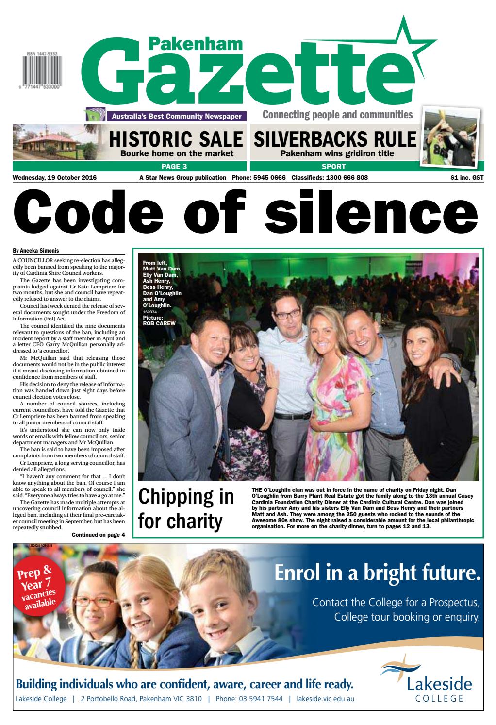 Pakenham Gazette - 19th October 2016 by Star News Group - Issuu
