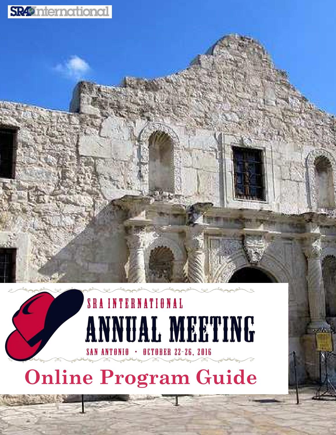 Program Guide: 2016 SRAI Annual Meeting by SRA International - Issuu