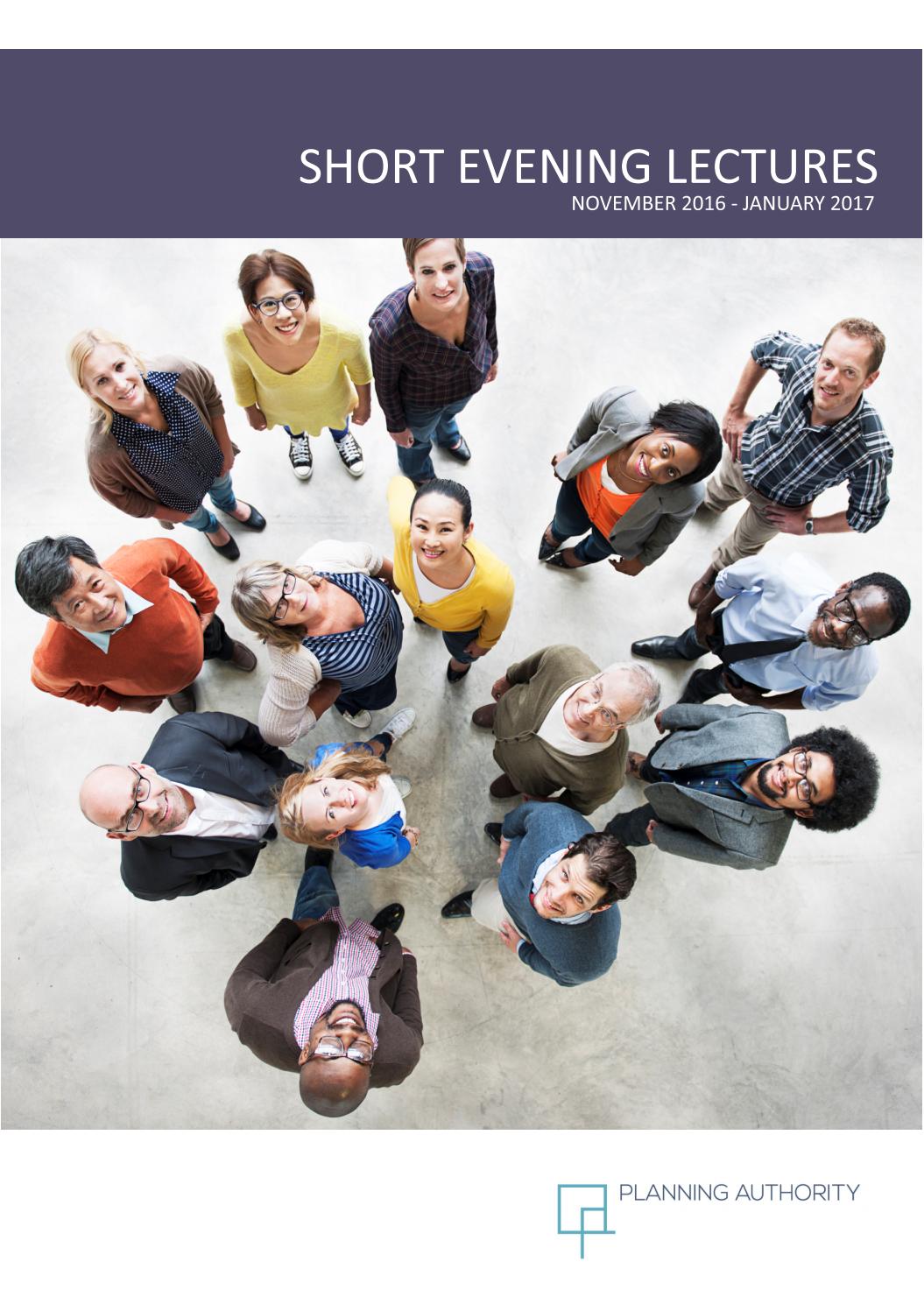 Short Evening Lectures 2016/17 by Planning Authority - Issuu