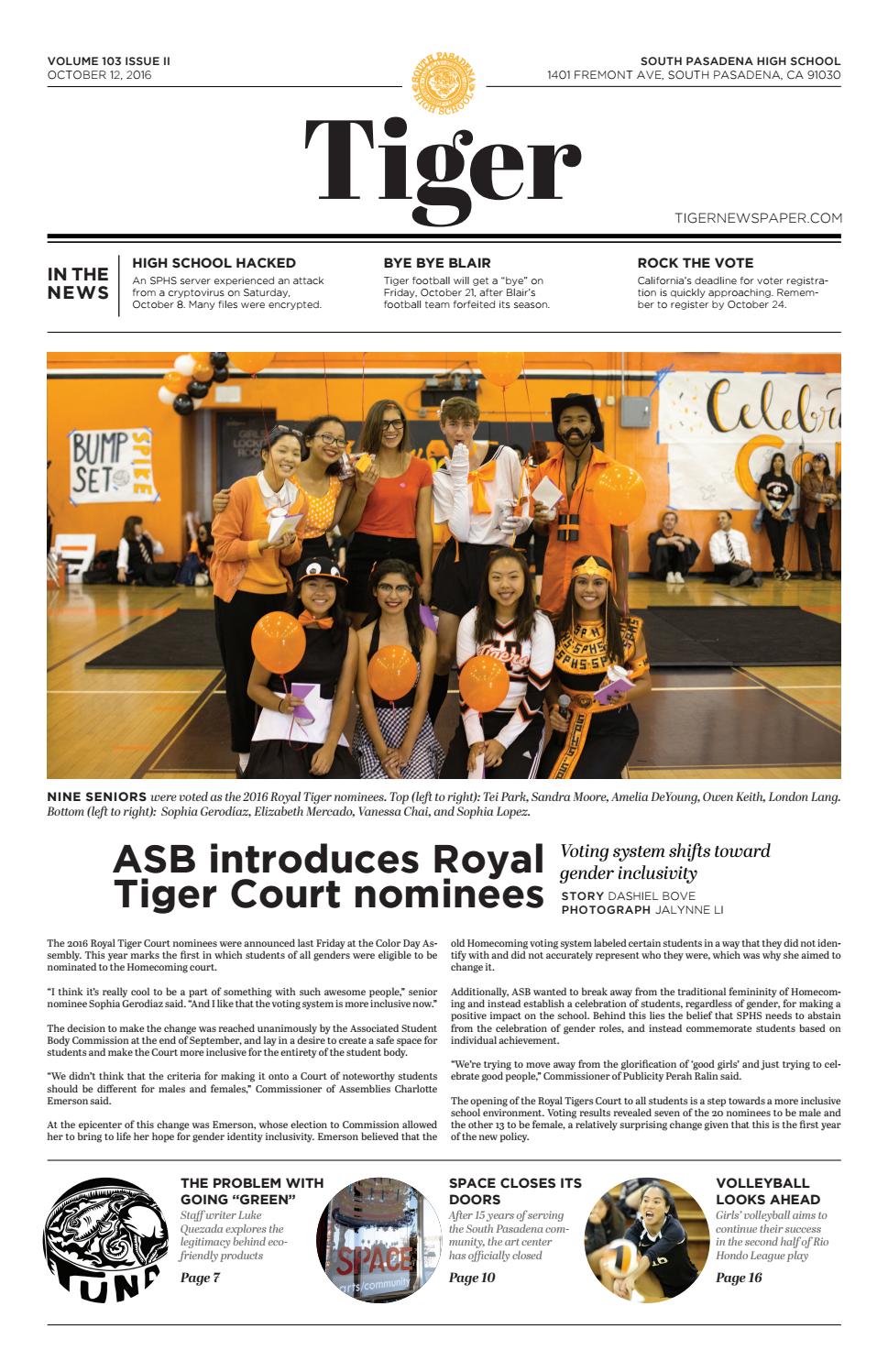 Tiger Newspaper October 2016 by Tiger Newspaper - Issuu