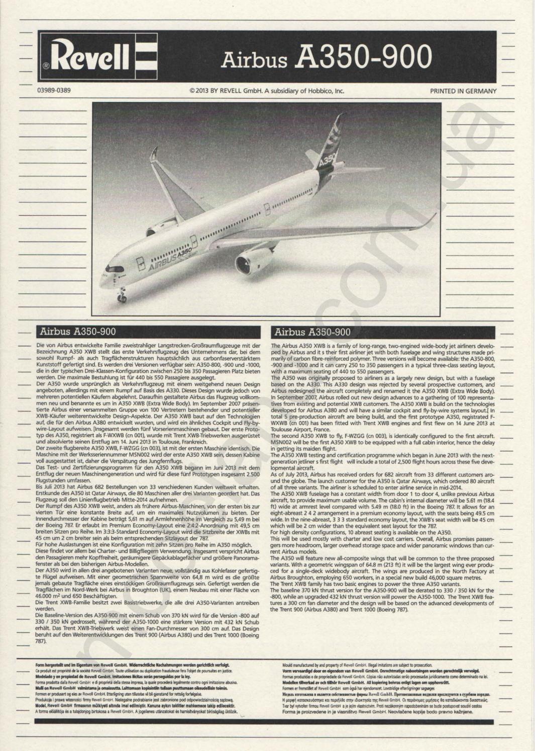 Revell 03989 Airbus A350-900, схема сборки by Modeland - Issuu