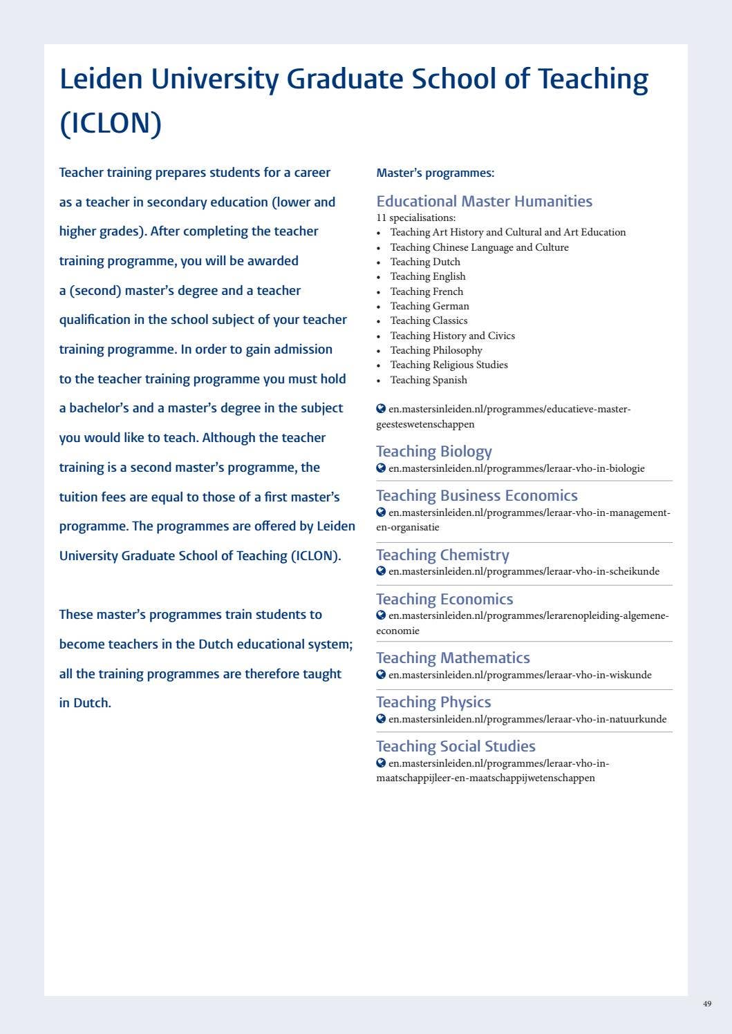 Leiden University master's brochure by Universiteit Leiden - Issuu
