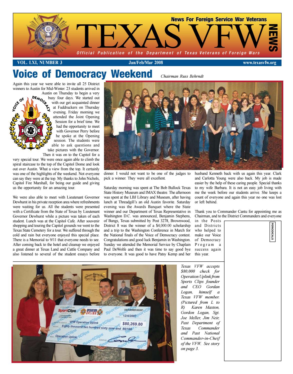 Texas VFW News | 2008 Winter by Texas VFW - Issuu