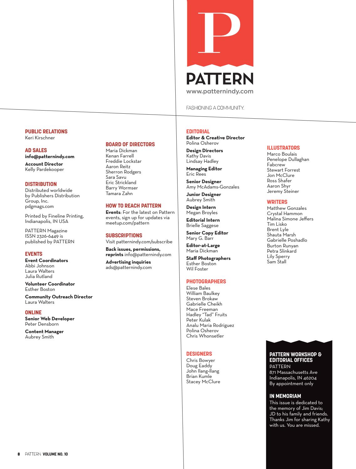 PATTERN Magazine Issue 10 Fall 2016 by PATTERN Magazine - Issuu