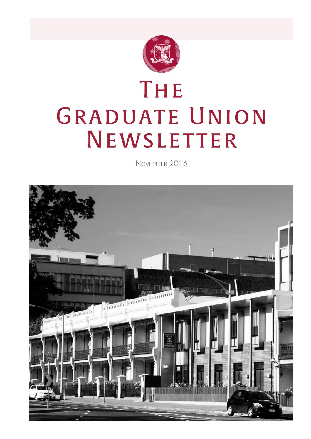 The Graduate Union November Newsletter 2016 by Graduate House - Issuu