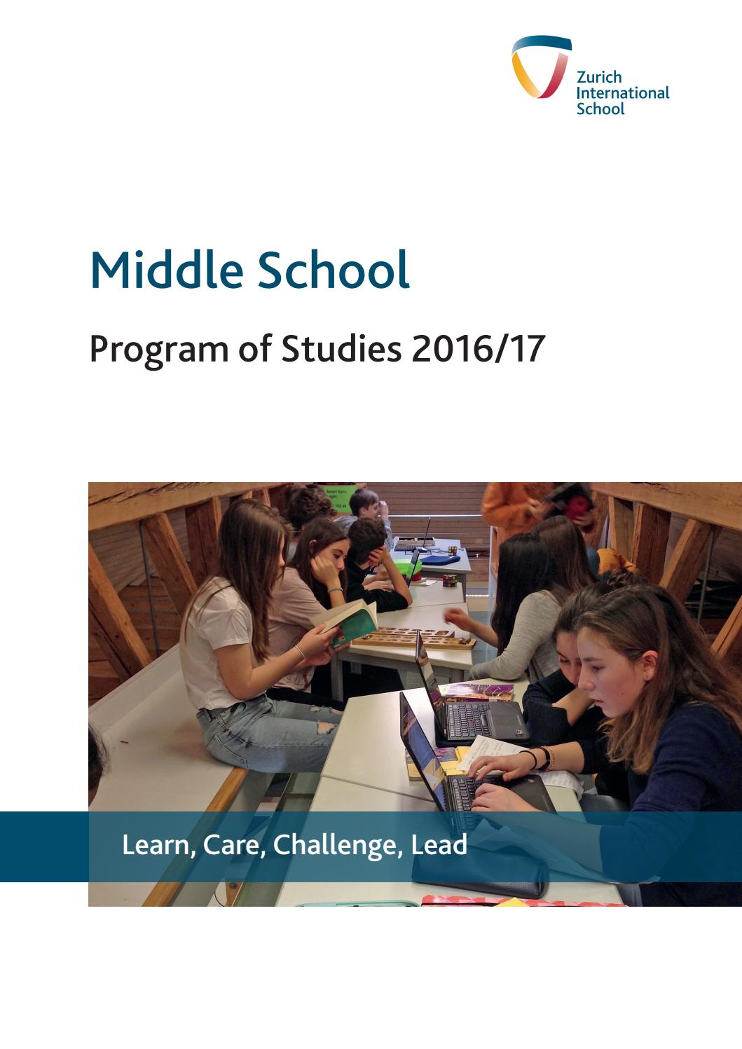 Middle School Program of Studies 2016/17 by Zurich International School ...