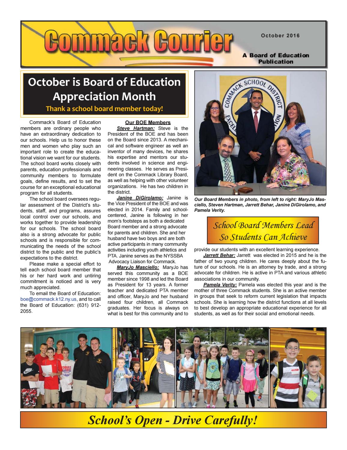 Commack Courier October 2016 by Commack Public Schools - Issuu