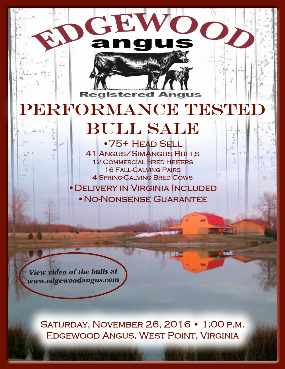Edgewood Angus Performance Tested Bull Sale by Black Locust Livestock ...