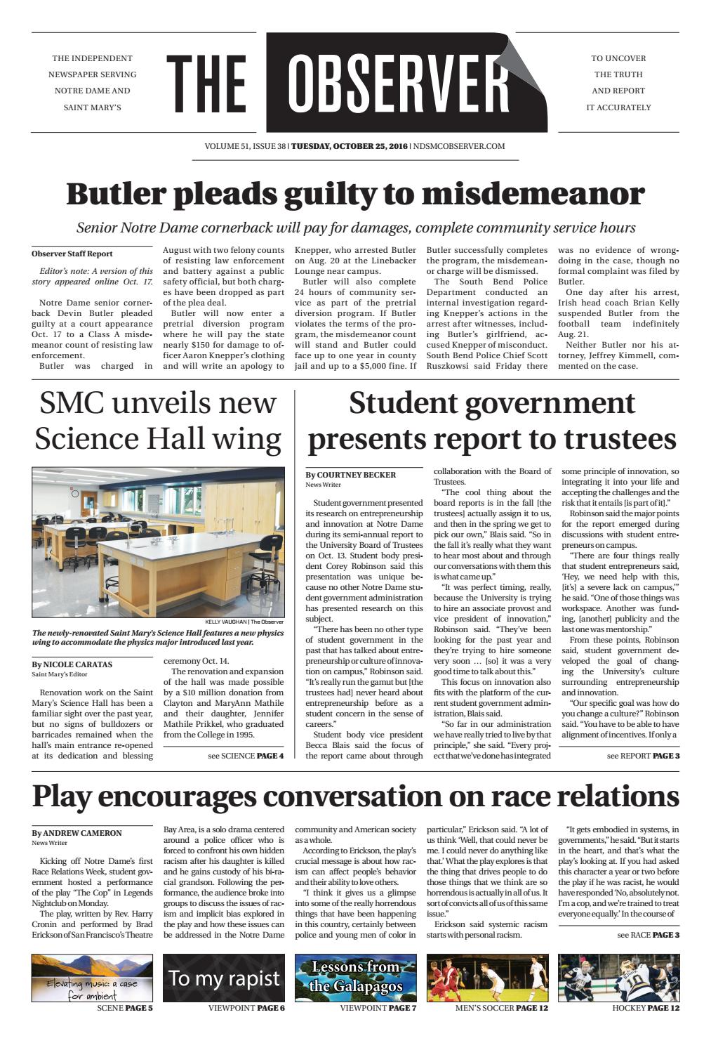 Print Edition of The Observer for Tuesday, October 25, 2016 by The ...