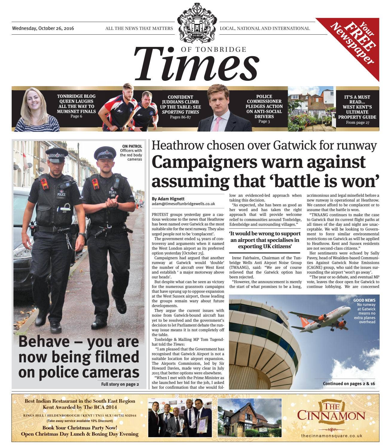 Times of Tonbridge 26th October 2016 by One Media - Issuu