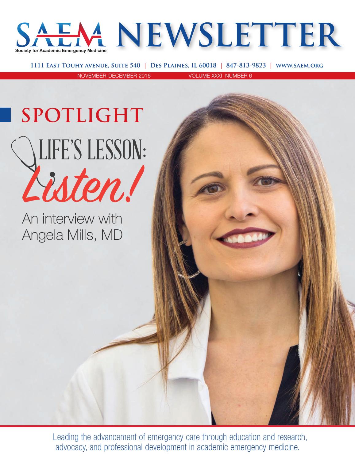 SAEM Newsletter November/December 2016 by Society for Academic ...