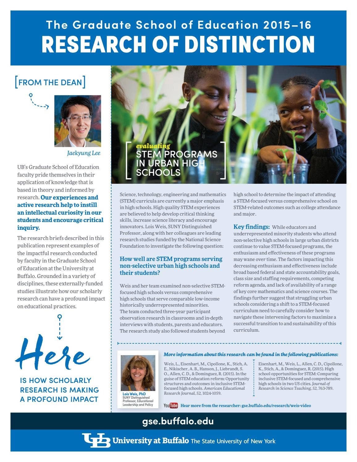 GSE Research of Distinction, 2015–16 by UB GSE | Education - Issuu