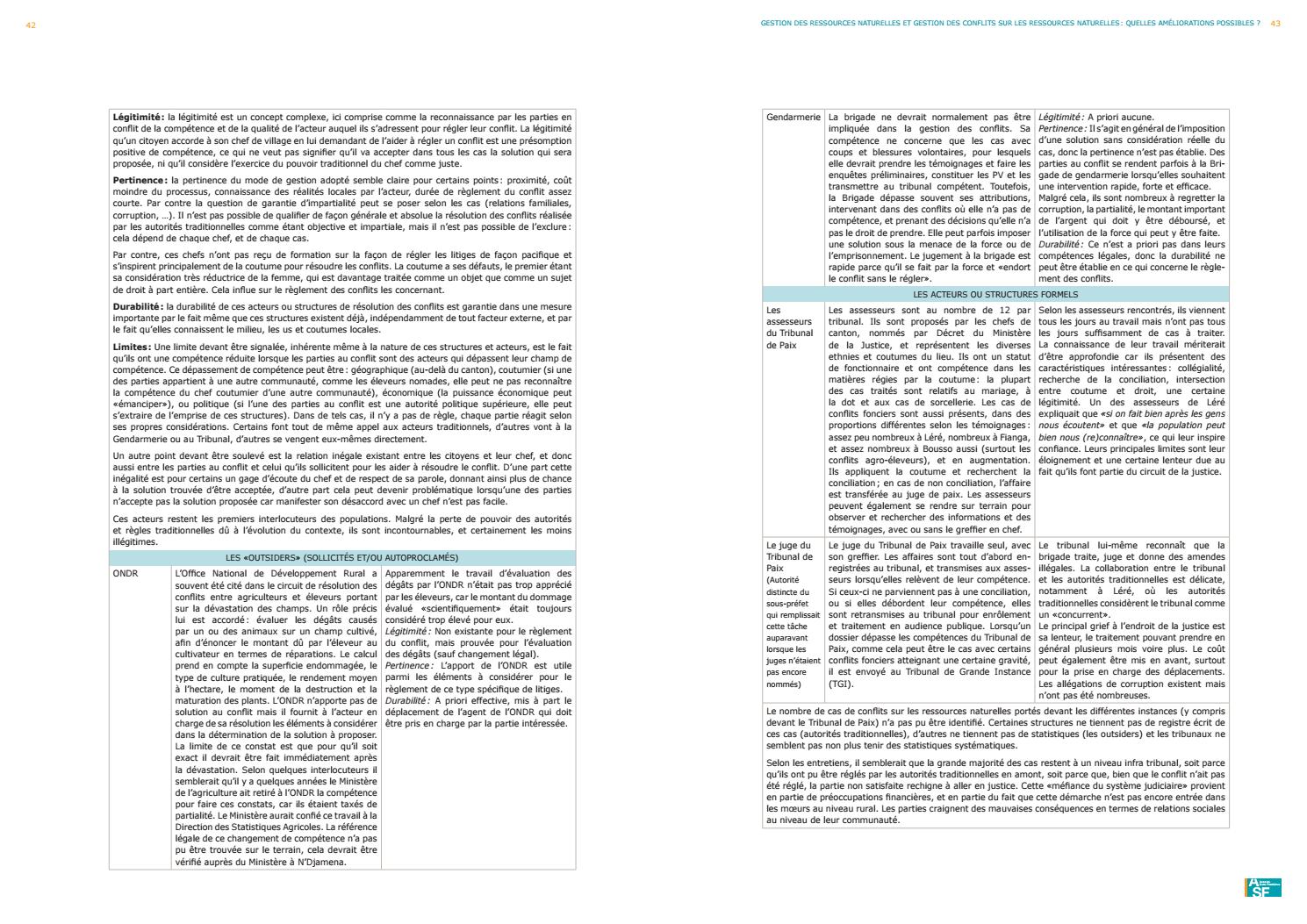 Gestion des ressources naturelles et gesion des conflits sur les ...