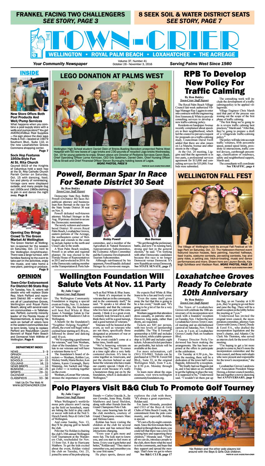 Town-Crier Newspaper October 28, 2016 by Wellington The Magazine LLC ...
