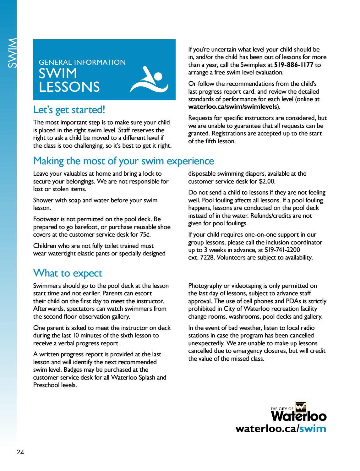 Winter 2017 Swim and Leadership Programs by City of Waterloo - Issuu