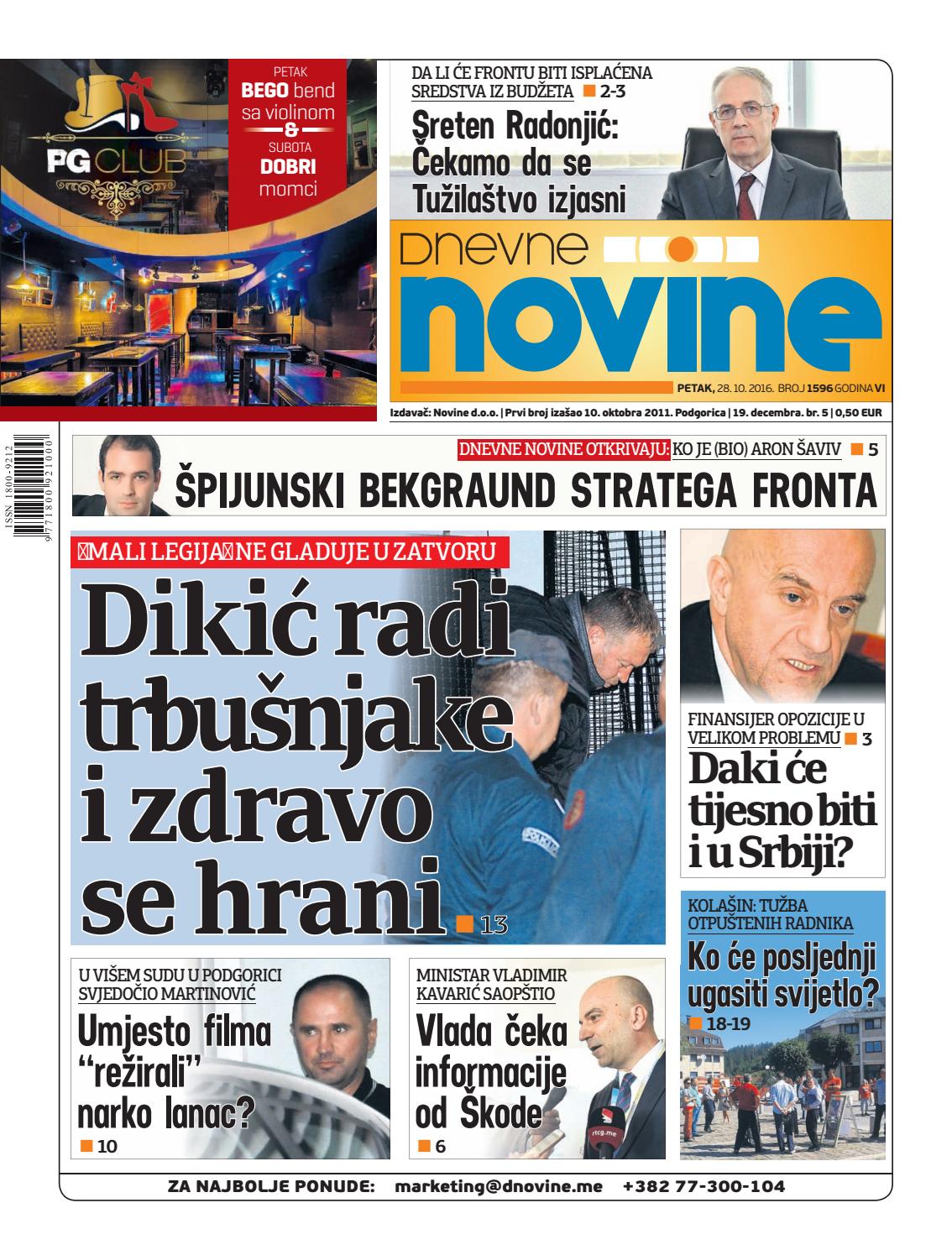 Dnevne novine 28. oktobar 2016. by Dnevne Novine - Issuu