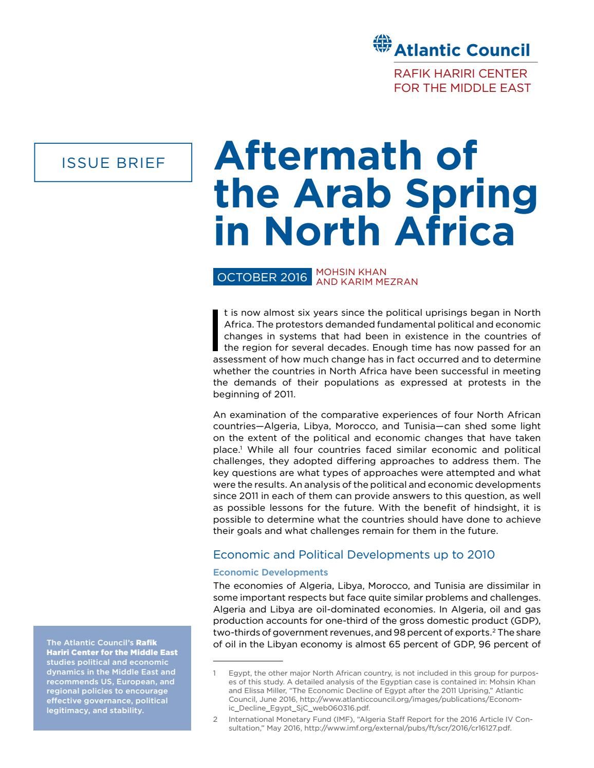 Aftermath of the Arab Spring in North Africa by Atlantic Council - Issuu