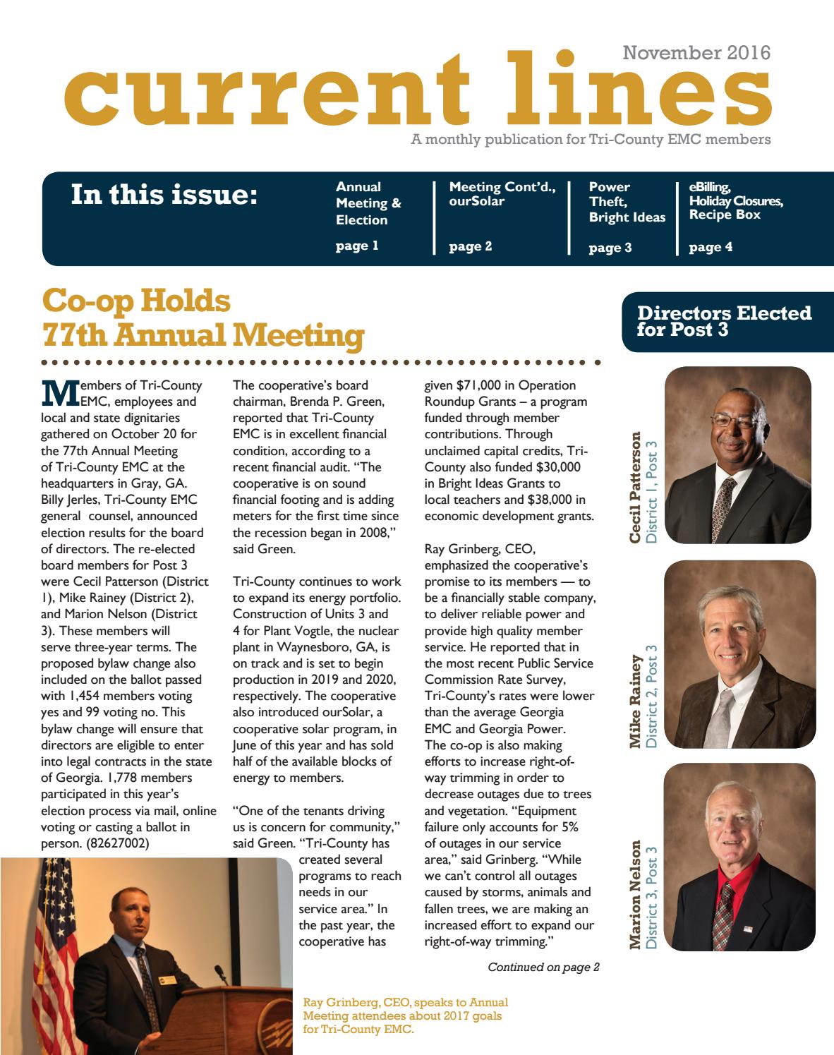 Current Lines - November 2016 by Tri-County EMC - Issuu
