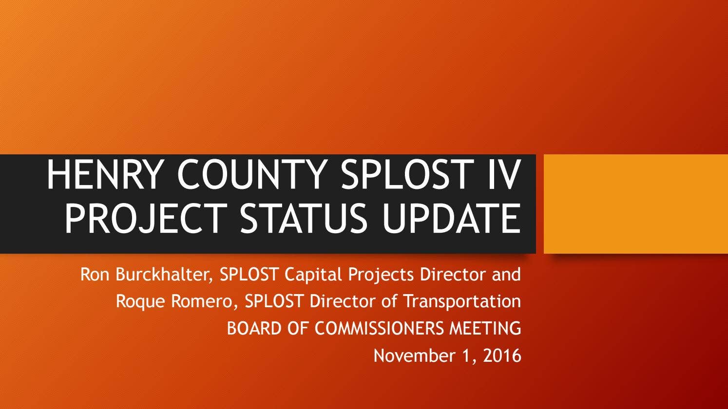 SPLOST IV capital project update by Henry County Government - Issuu