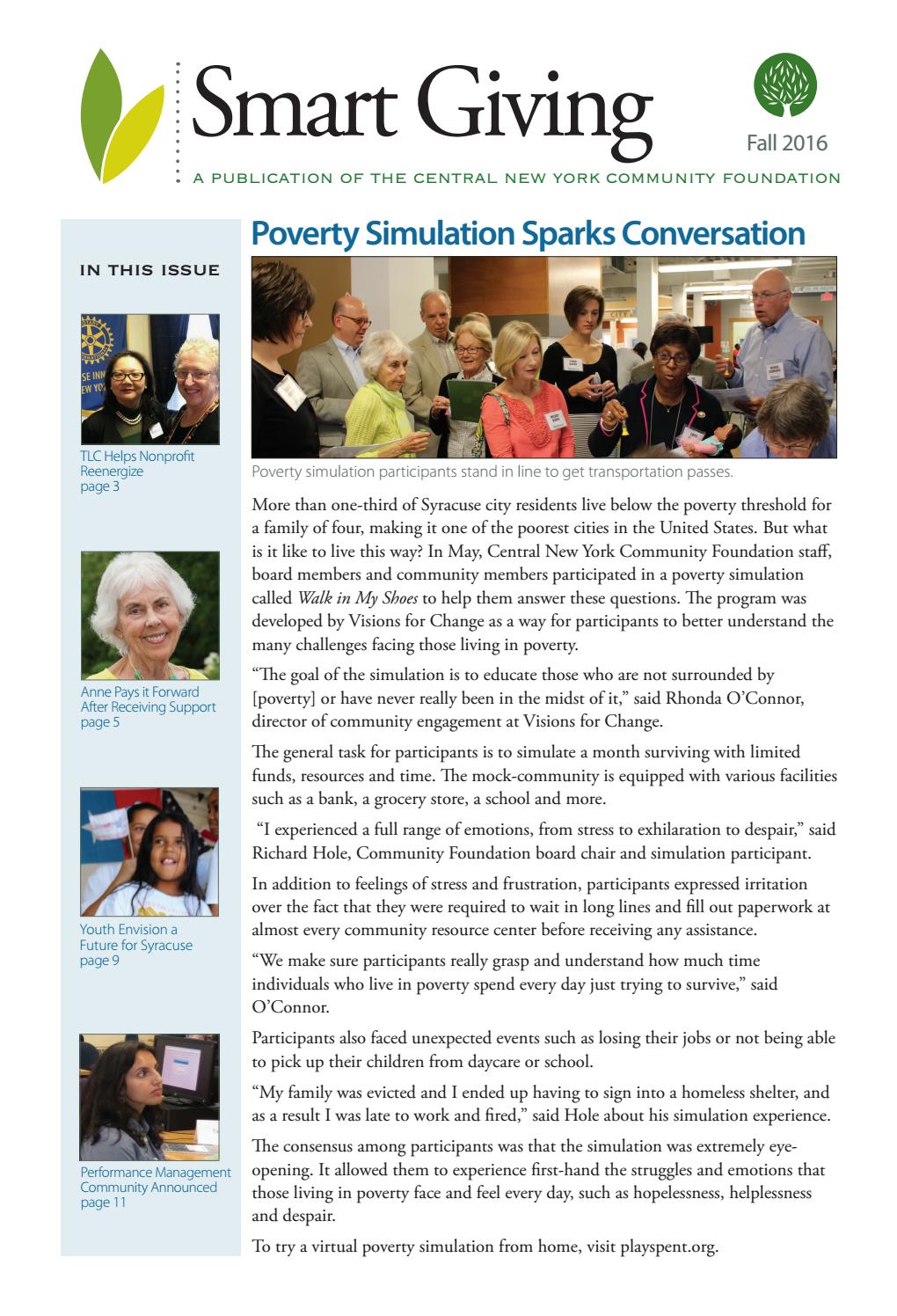 Smart Giving | Fall 2016 by Central New York Community Foundation - Issuu