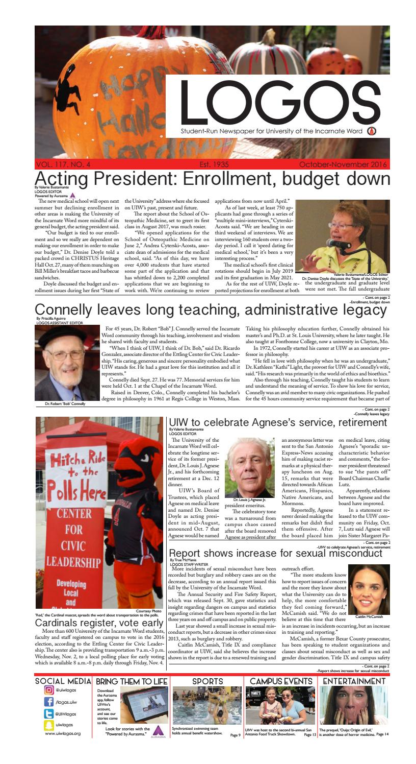 October-November 2016 by UIW LOGOS - Issuu