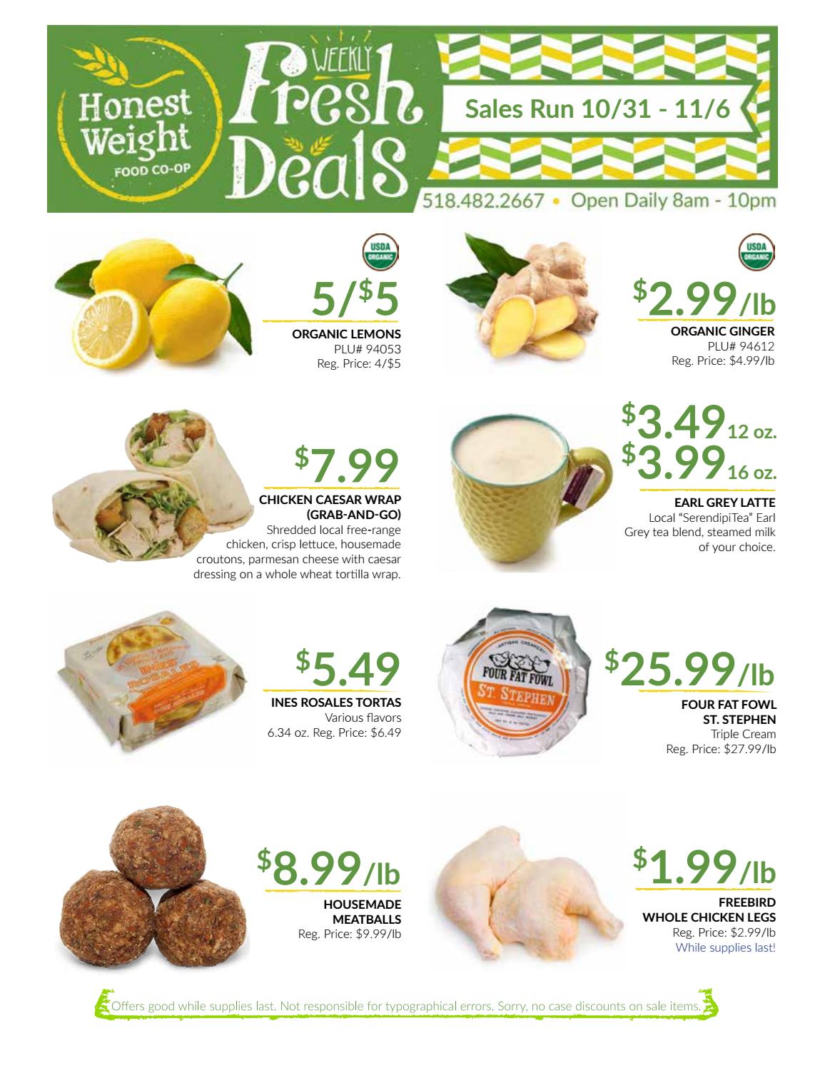 Honest Weight Fresh Deals Sale Flyer, 10/31-11/6 by Honest Weight Food ...
