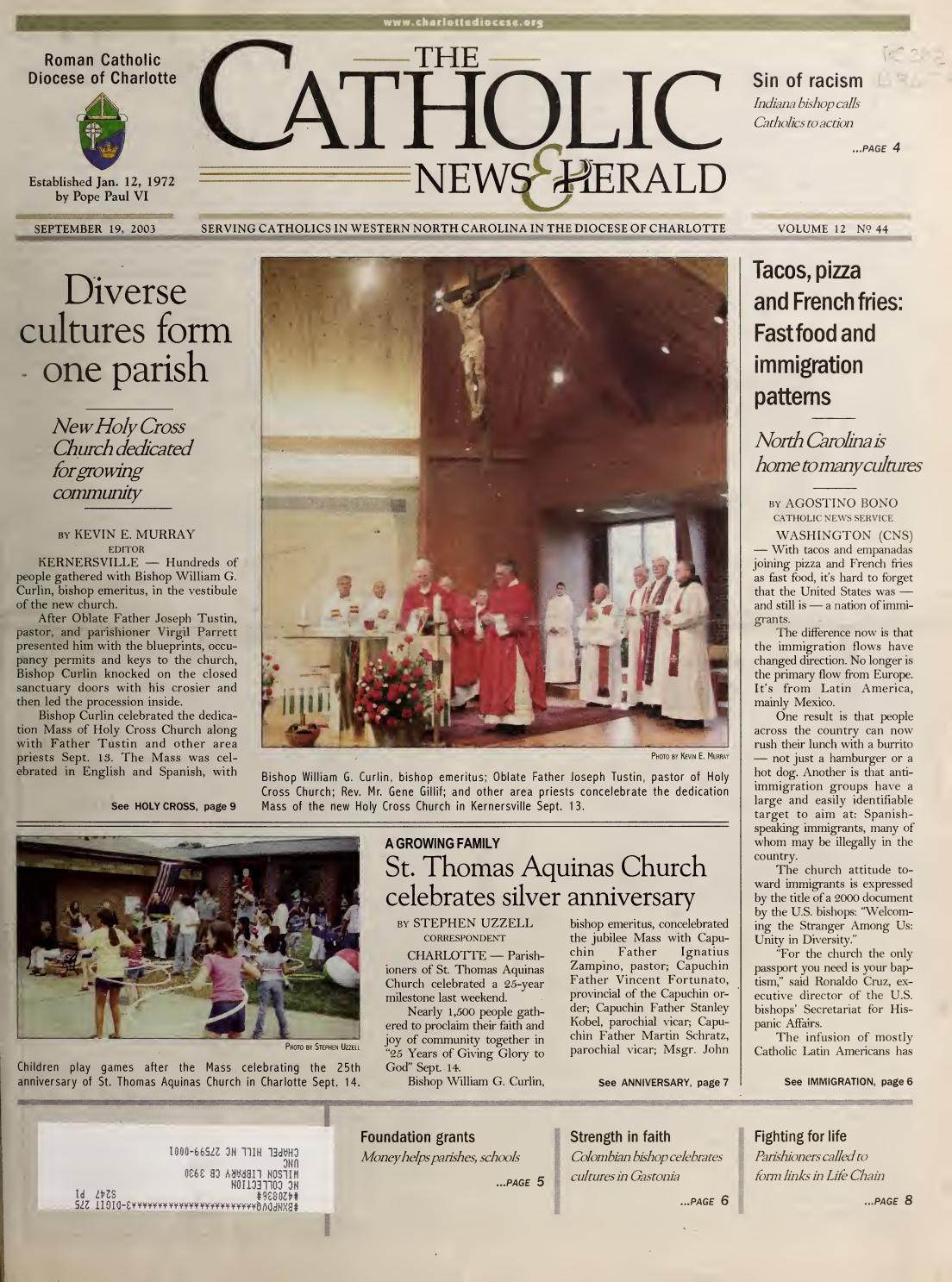 Sept 19, 2003 by Catholic News Herald - Issuu