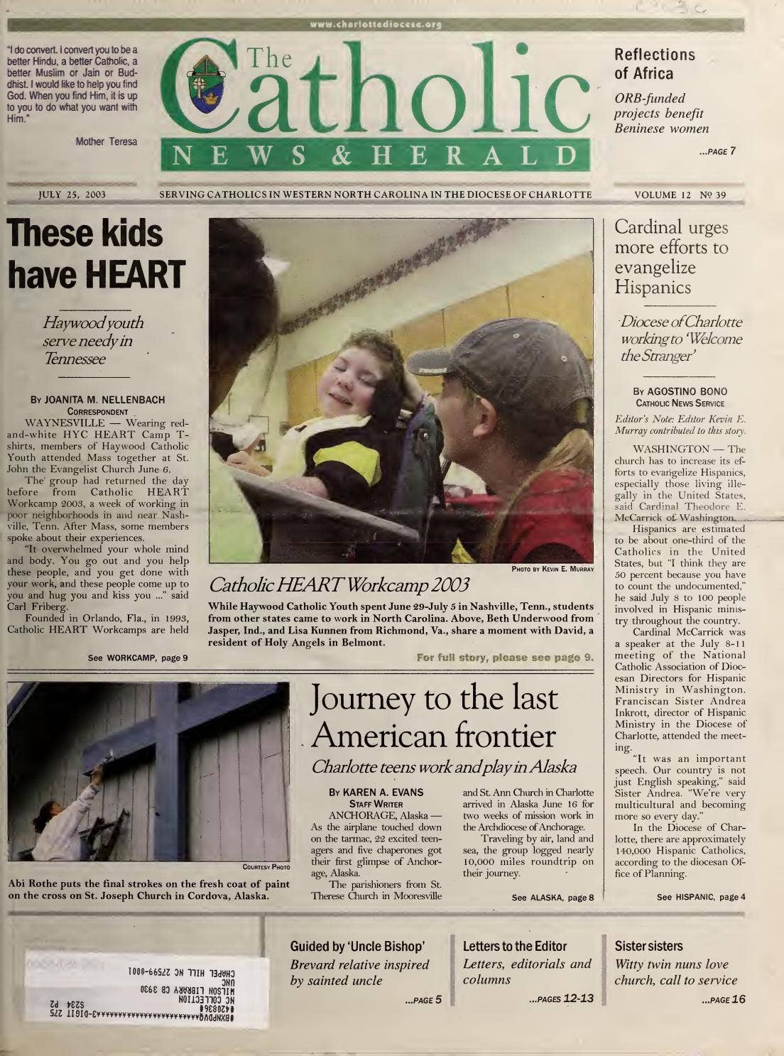 July 25, 2003 by Catholic News Herald - Issuu
