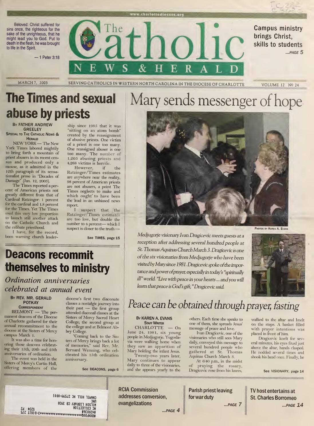 March 7, 2003 by Catholic News Herald - Issuu