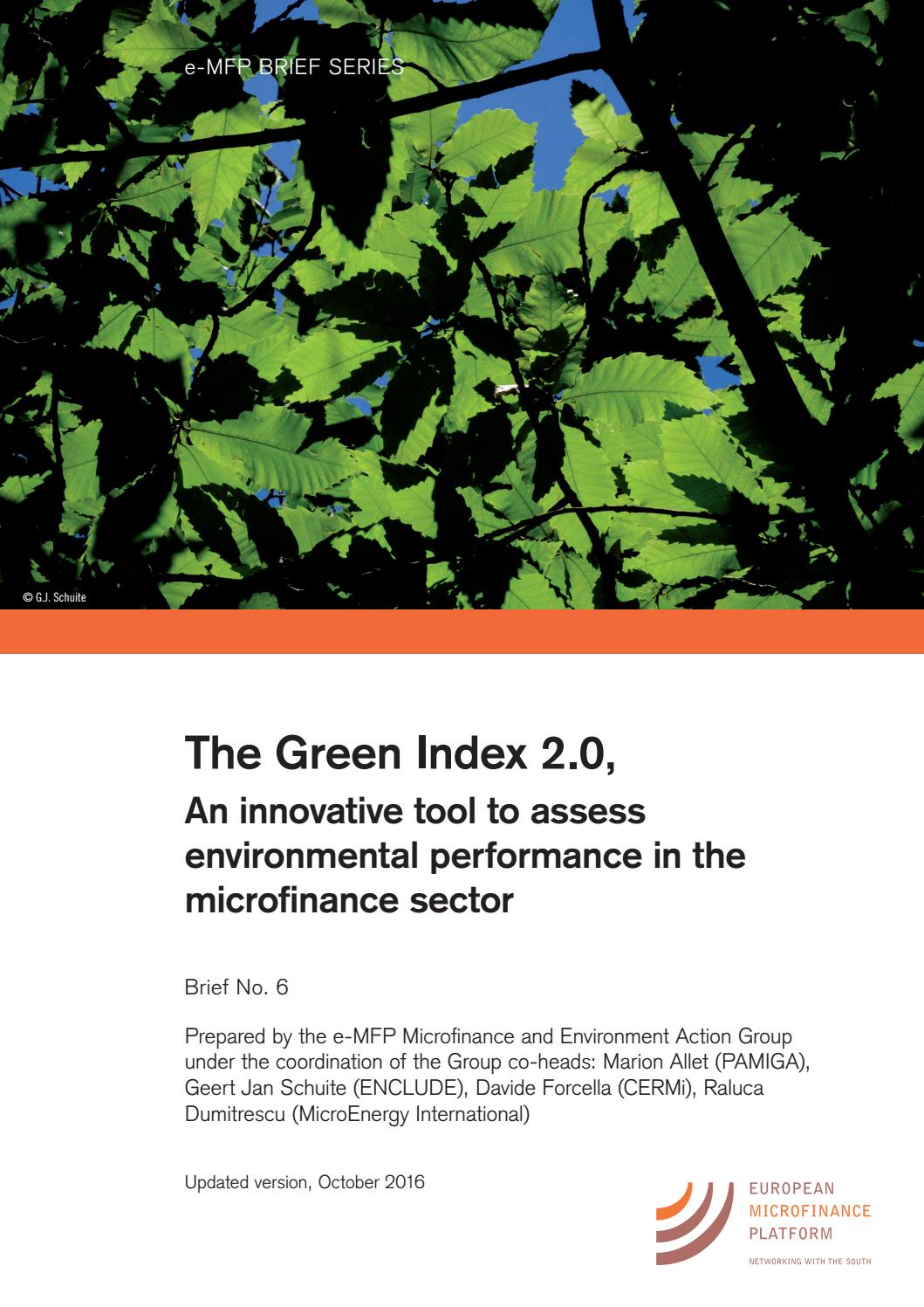 The Green Index 2.0 by European Microfinance Platform (e-MFP) - Issuu