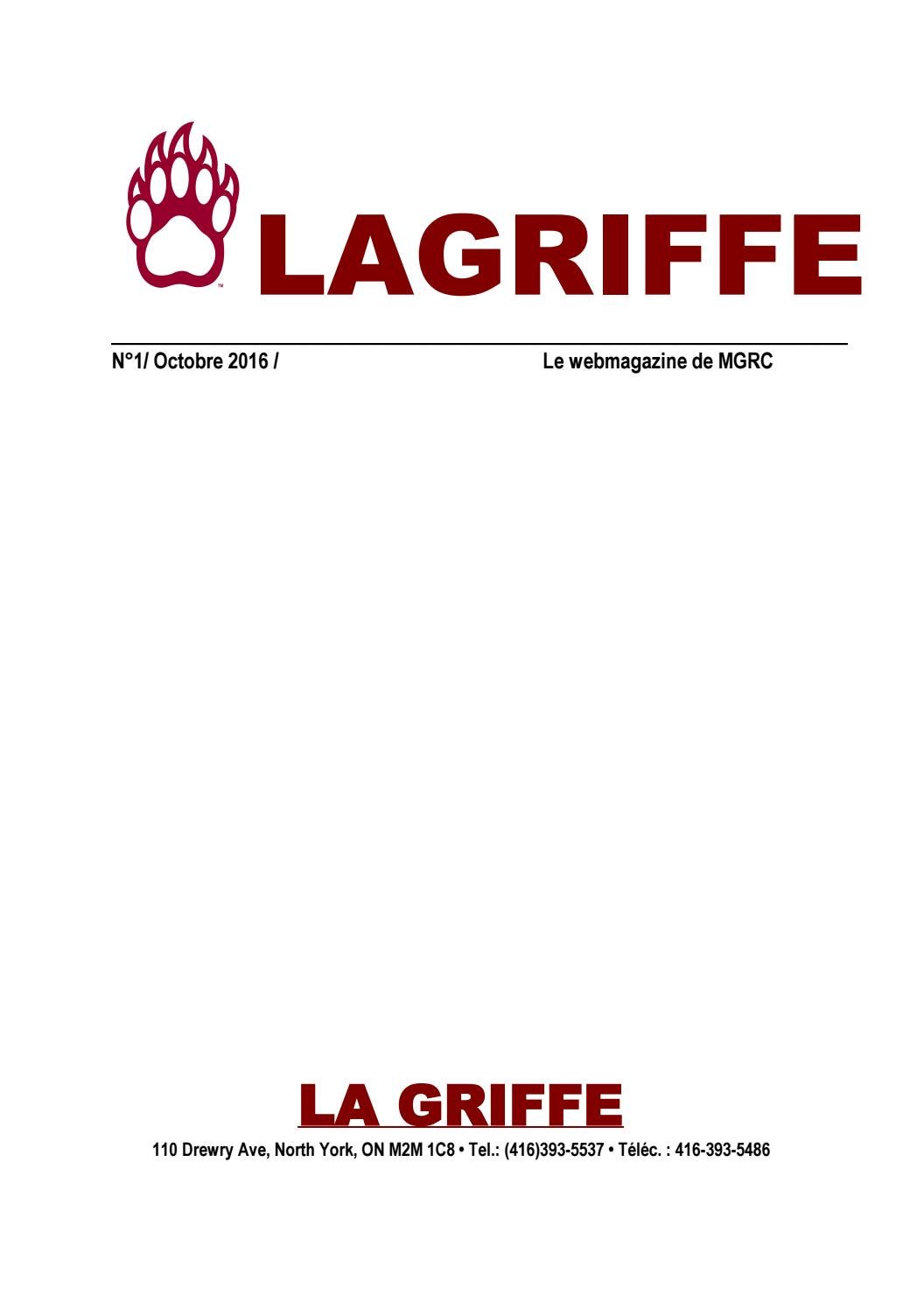 Lagriffe#1 Octobre 2016 by La Griffe MGRC - Issuu