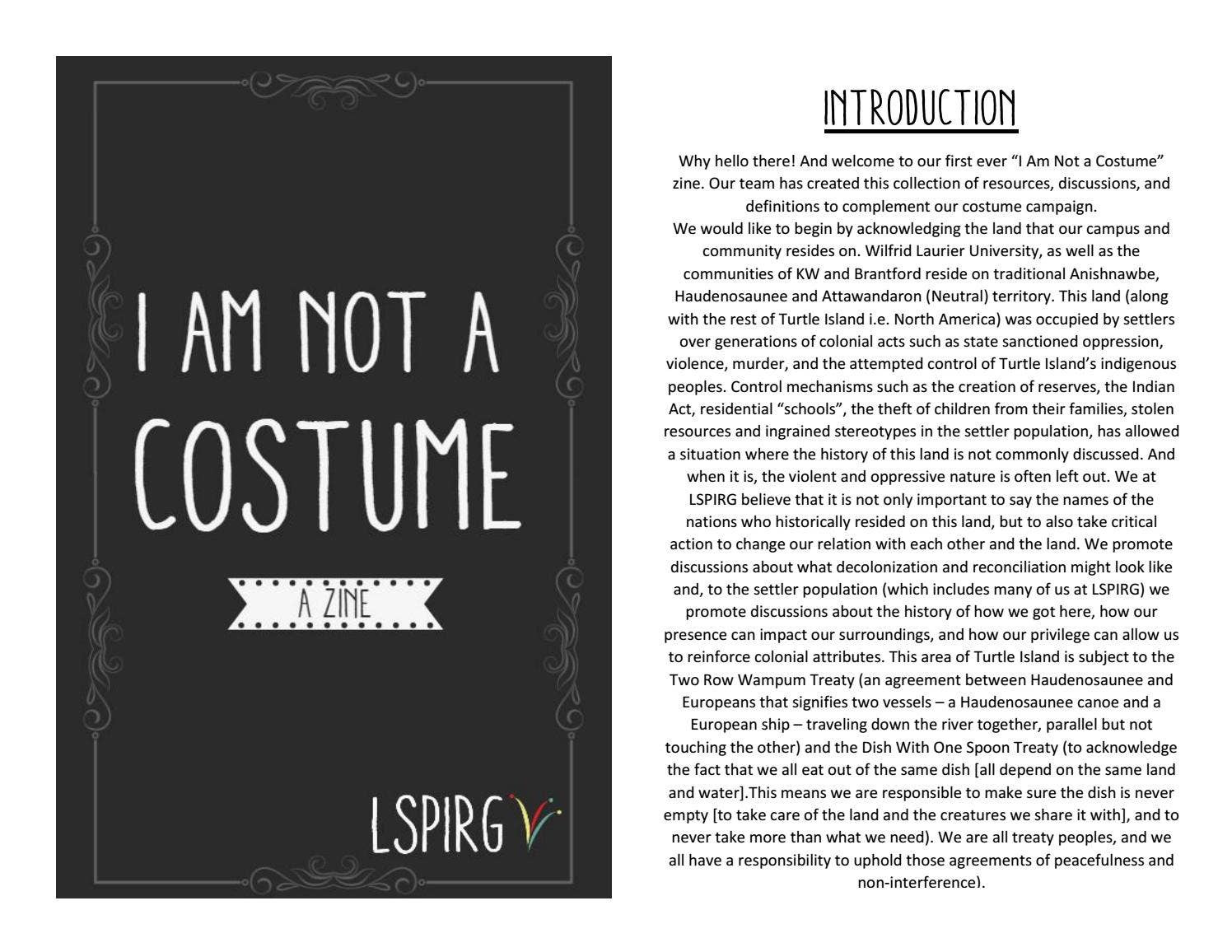 I Am Not A Costume by LSPIRG - Issuu