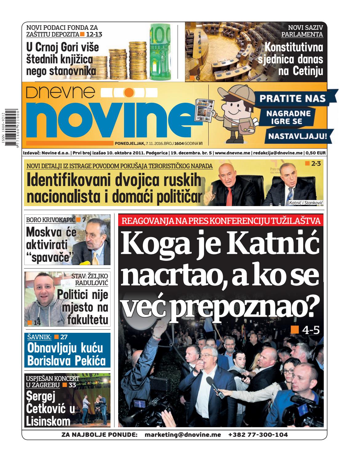 Dnevne novine 7. novembar 2016. by Dnevne Novine - Issuu