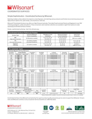 Wilsonart® Coordinated Surfaces Brochure by Wilsonart - Issuu