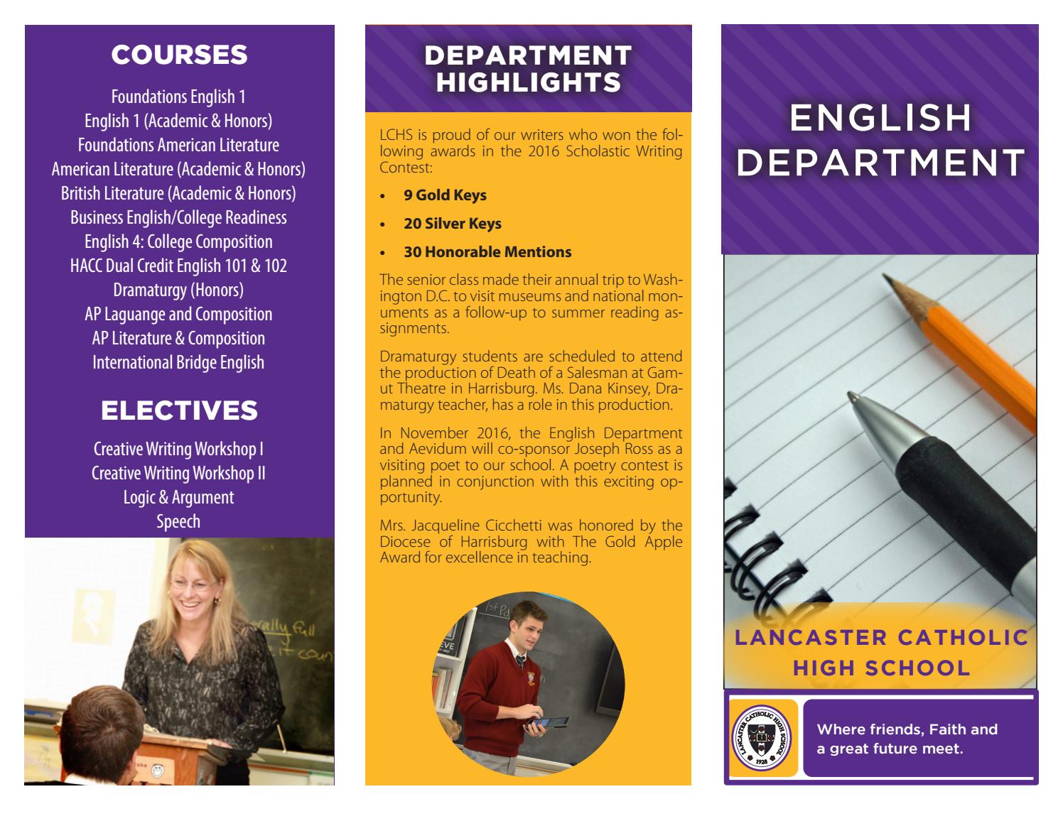 English department 2016 by Lancaster Catholic High School - Issuu