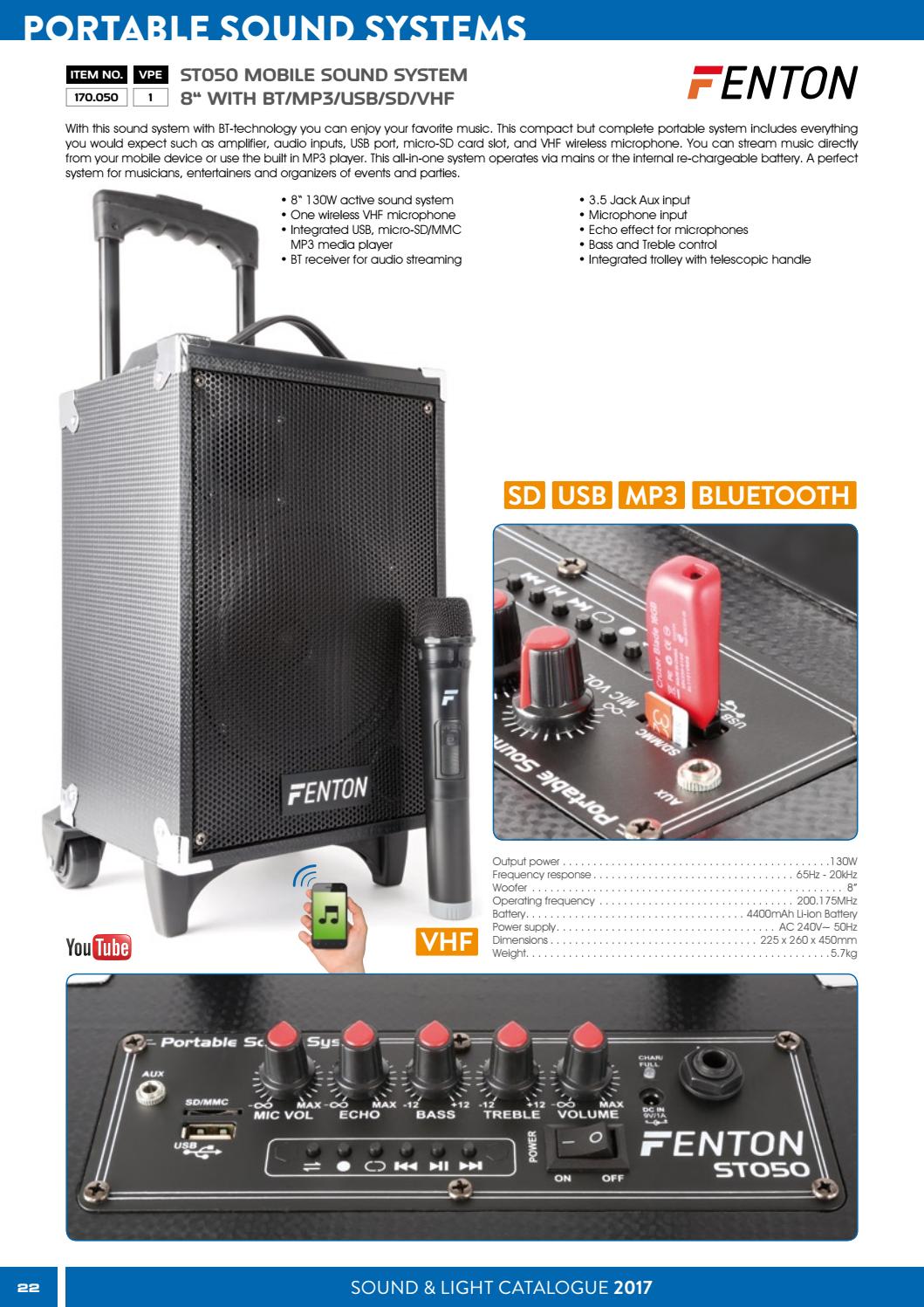 PA & Stage Fenton Active Powered Bluetooth Speaker System 12 with ...