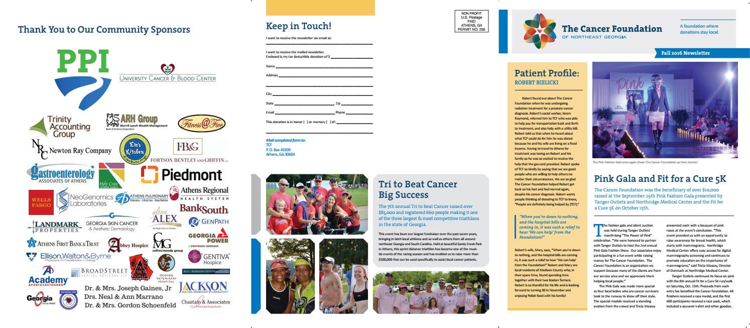 The Cancer Foundation 2016 Fall Newsletter by The Cancer Foundation - Issuu